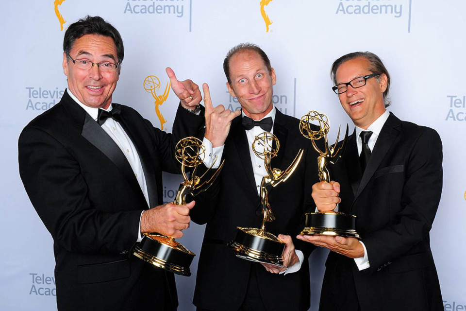 David Plakos, from left, Brian Latille, and Eric Becker pose for a ...