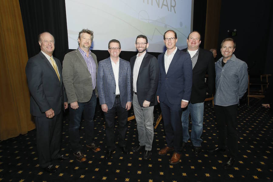 From left to right, Bob Cook, chairman of the Television Academy ...