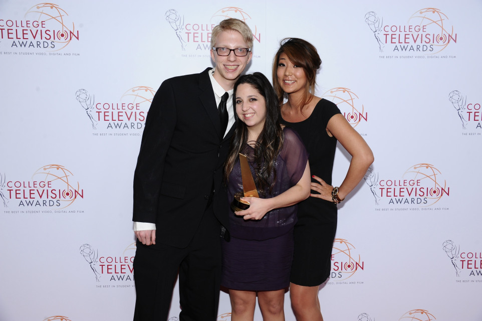 Sari Rodrig poses in the press room at the 34th College Television ...