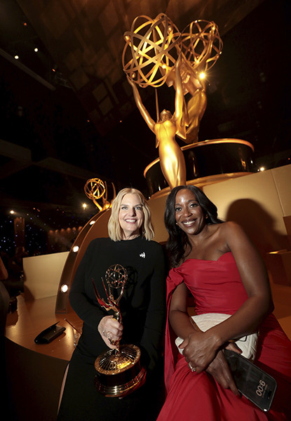 Sarah Kate Ellis and Liz Jenkins of GLAAD at the 75th Emmy Awards ...