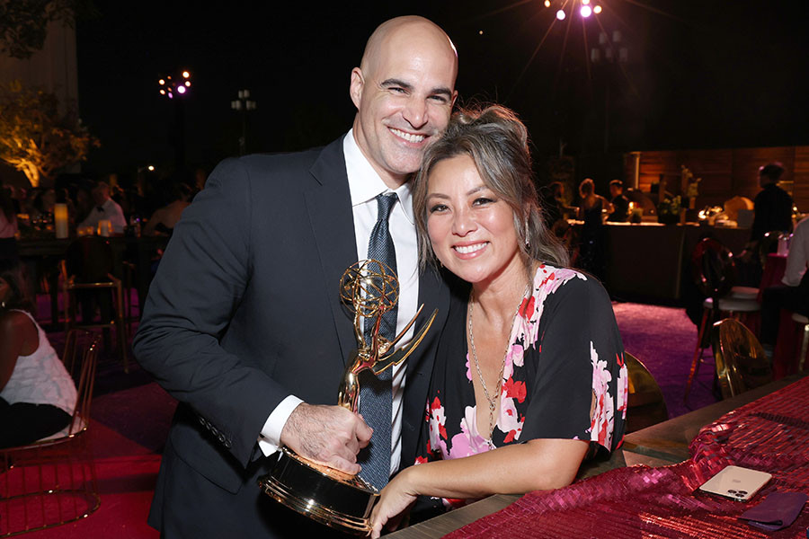 John Valerio of The White Lotus and Shin An at the Governors Gala at the 2022 Creative Arts Emmy ...