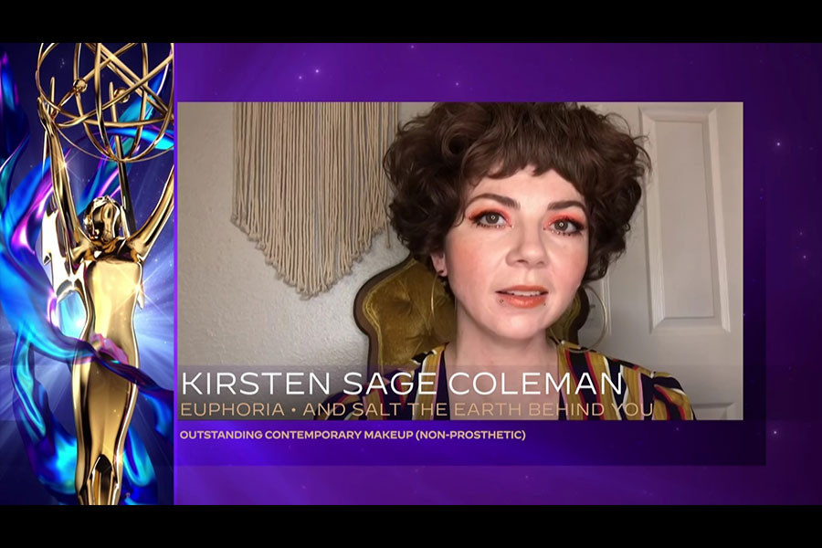 Kirsten Sage Coleman accepts the Emmy for Outstanding Contemporary ...