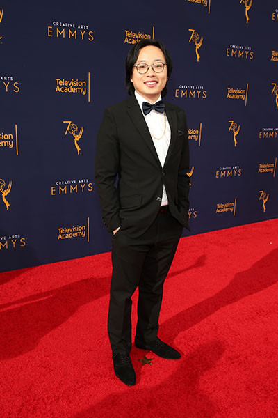 Jimmy O. Yang on the red carpet at the 2018 Creative Arts Emmys ...