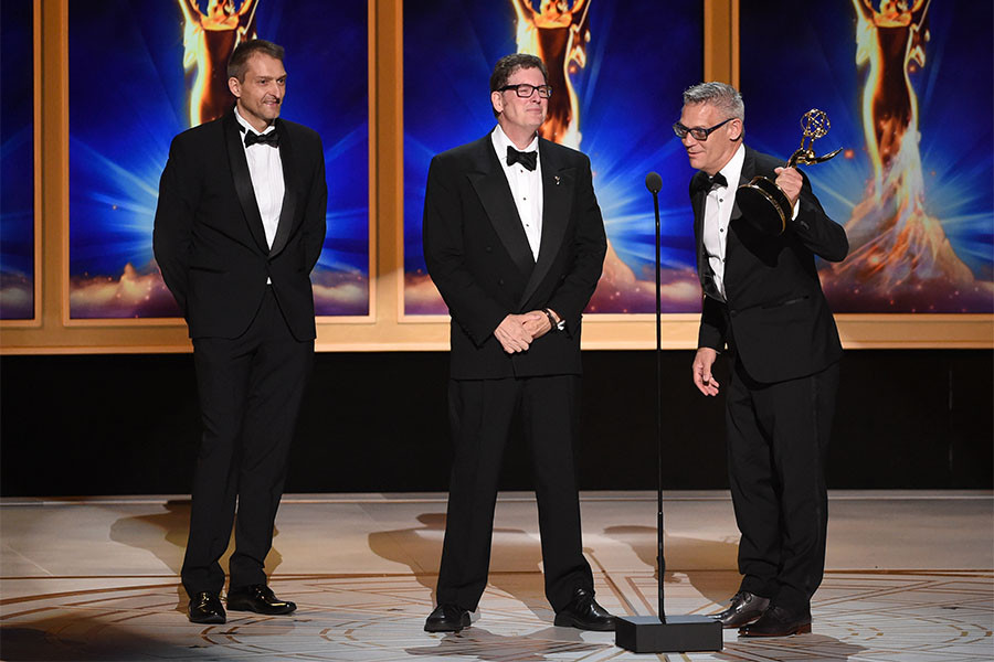 The sound mixing team for Genius: Picasso accepts their award at the ...