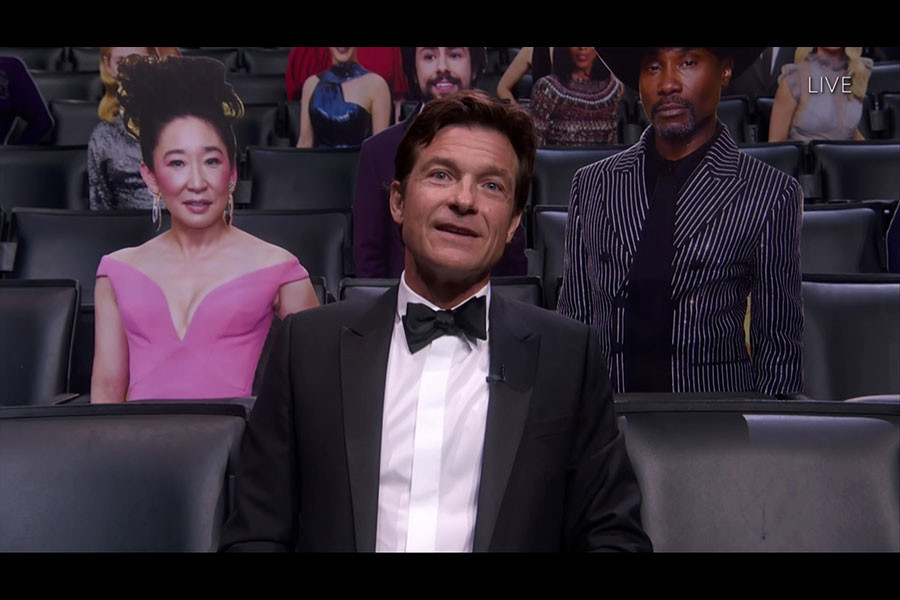 Jason Bateman speaks from the audience during the 72nd Emmy Awards ...