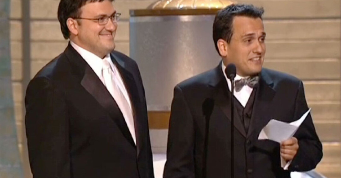 Anthony Russo and Joe Russo accept the Emmy for Directing for a Comedy ...