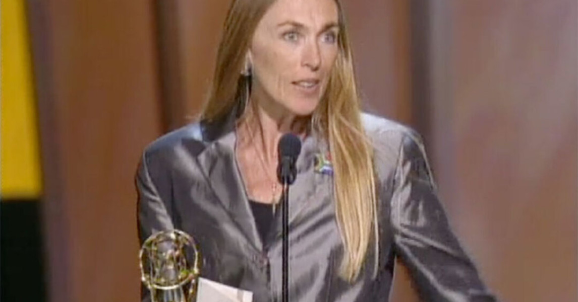 Ann Peacock accepts the Emmy for Writing for a Miniseries or a Movie ...