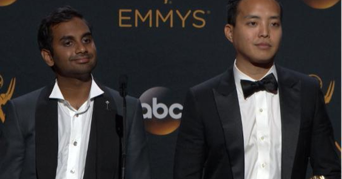 68th Emmys: Aziz Ansari and Alan Yang Press Room Interview | Television ...